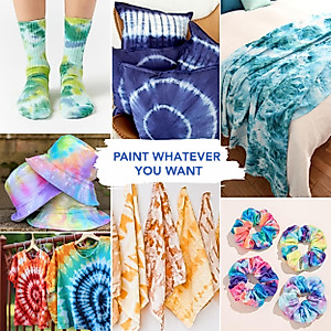 DOODLE HOG Blue Colors Tie Dye Kit in Beach Bum Blue Tie Dye – Custom Clothing Dye with 6 Refills for Summer Activities for Kids - Tie Dye Supplies with Aqua Tie Dye Techniques Guide DIY