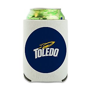 University of Toledo Rockets Logo Can Cooler - Drink Sleeve Hugger Collapsible Insulator - Beverage Insulated Holder