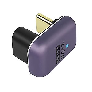 QIANRENON 240W 40Gbps USB C U Shaped Adapter USB4.0 Type C Male to Female 180 Degree Angle Connector, LED Indicator 8k@60HZ Audio and Video Transmission, for Smartphone Laptop Tablet