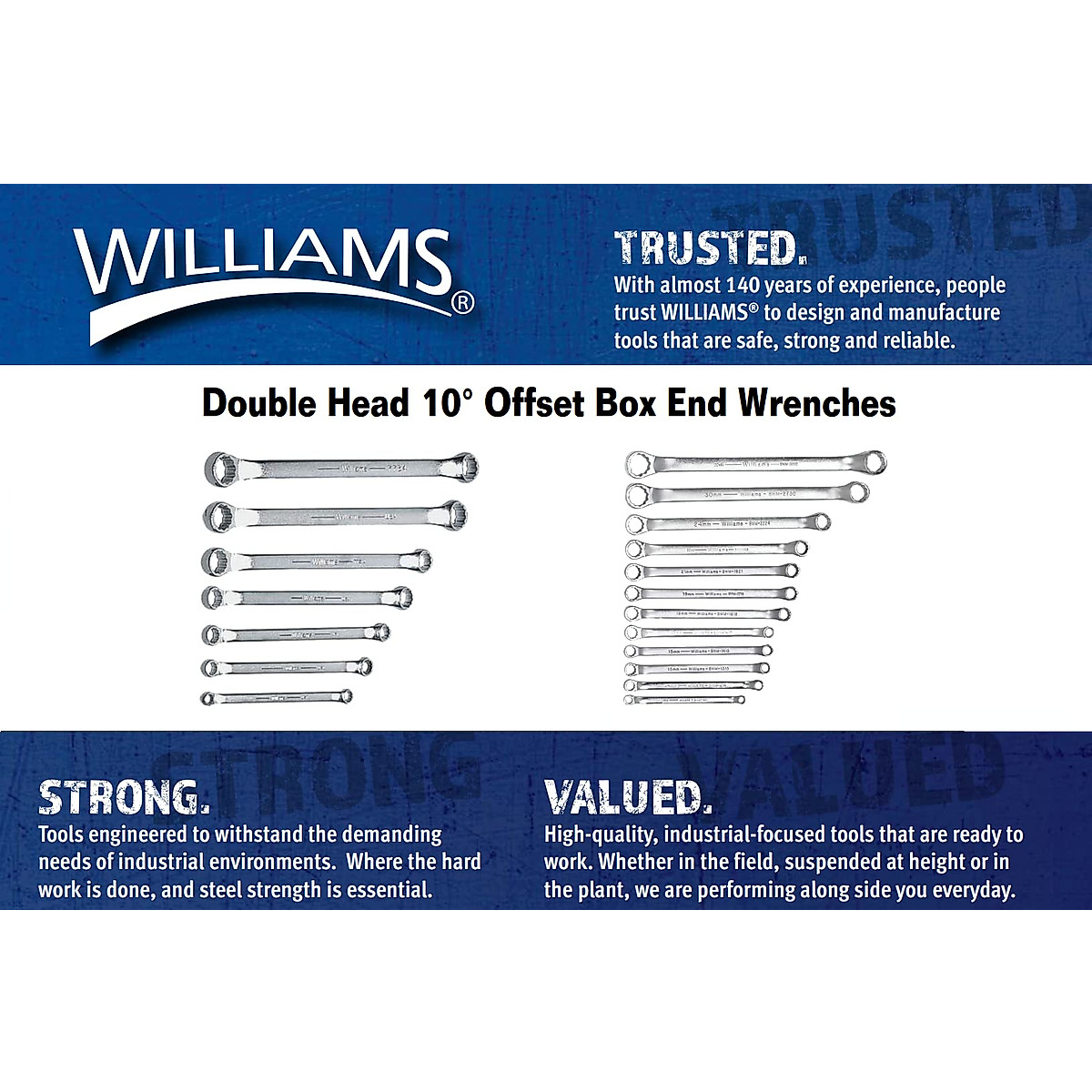Williams 7723 Box Wrench 12 Point, 3/8 X 7/16-Inch