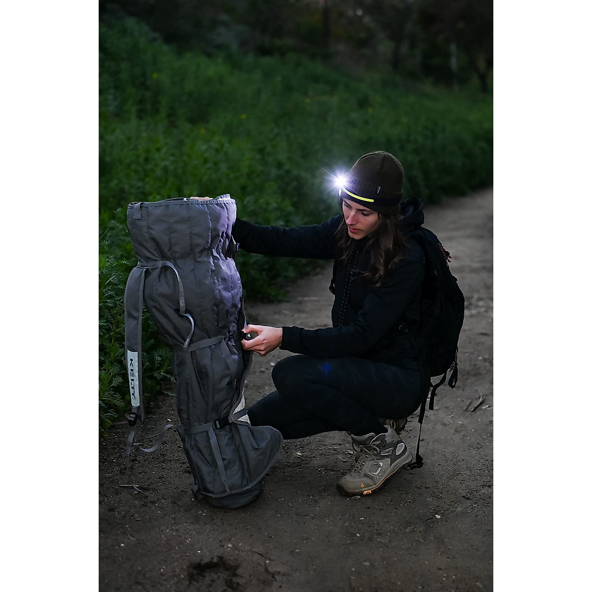 Night Buddy The Original LED Headlamp Rechargeable Flashlight for Adults Camping Essentials Backpacking Lights 4X Brighter Other Headlight Headband Lamp 5 Light Modes Hiking Gear Must Haves