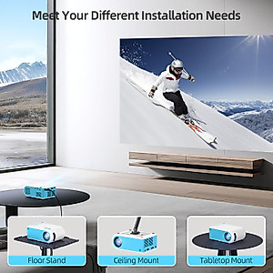 Mini Projector, Nasin Video Projector 1080P Supported Portable Outdoor Movie Projector Home Theater Projector Compatible with TV Stick/iOS/Android Phone/Laptop, HDMI/USB