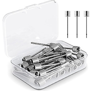 Motorenbau Air Pump Needle 35pcs, Ball Inflation for Basketball, Football, Soccer, Volleyball or Rugby Balls Replacement Pin Inflating with Storage Box Silver