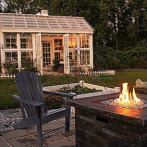 POLYDUN Adirondack Chair, HDPE Outdoor Weather Resistant Plastic Patio Chairs for Pool, Deck, Garden, Backyard, Fire Pit and Lawn Chairs (Black)