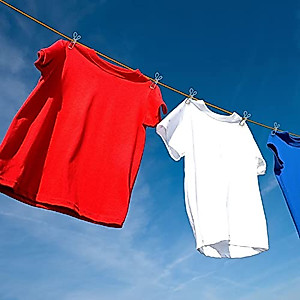 YuGtcen YuGtcen Retractable Clothesline, 26 Ft Portable Travel Clothes Line Cord Indoor, Adjustable Camping Clothes line Outdoors Set, Clothesline Rope for Hotel Camping Backyard with Clothespins