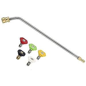 RIDGE WASHER Pressure Washer Extension Wand, 45 Degree Curved Angled Attachment Lance for Undercarriage and Gutter Rod, 1/4 Quick Connect, 15 Inch