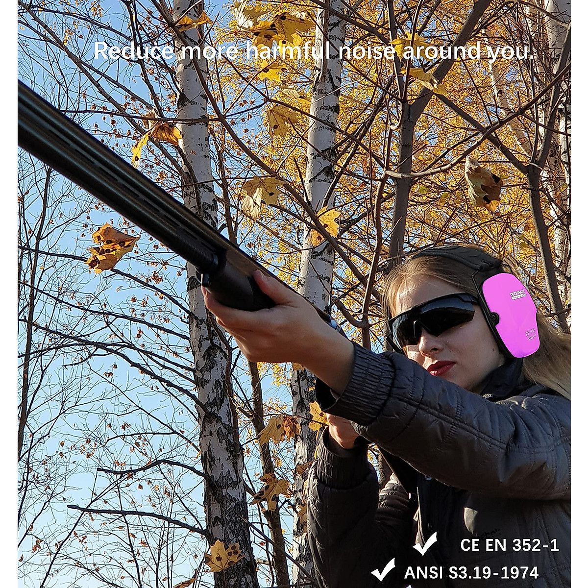 PROHEAR 016 Shooting Ear Protection Earmuffs 3 Pack, NRR 26dB for Gun Range, Hunting -Black and Green and Pink