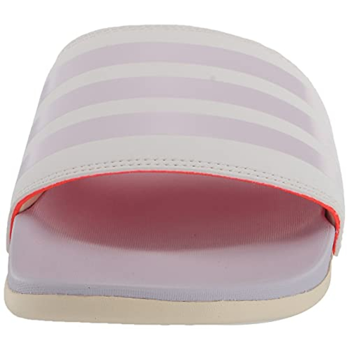 adidas Women's Adilette Comfort Slides Sandal, White/Purple Tint/Wonder White, 8