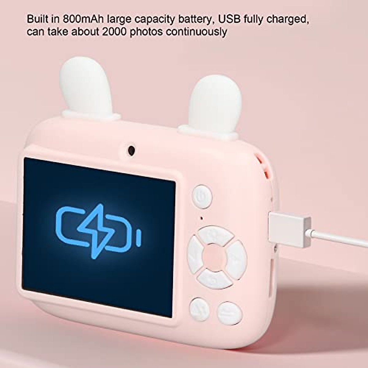 Restokki Kids Camera, 1280 * 720 Pixels Timed Shooting Children Digital Camera Mini Portable HD Selfie Camera Toys for Toddler' s Birthday Gift(Pink)