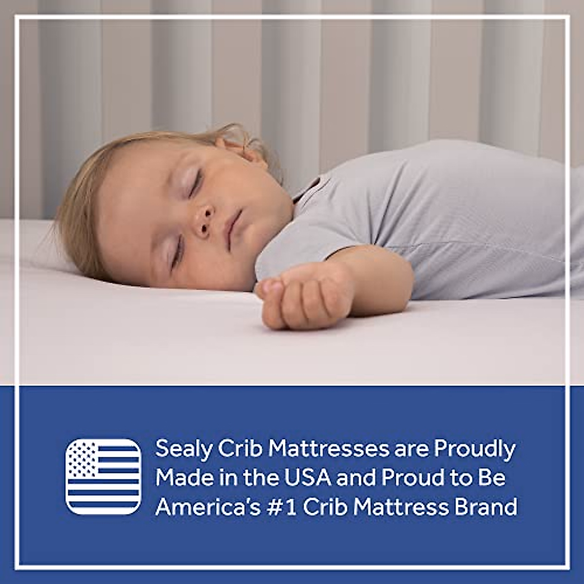 Sealy Flex Cool 2-Stage 204 Coil Premium Waterproof Baby Crib Mattress and Toddler Mattress Airy Comfort, Dual Firm, Cool Cotton Cover, Greenguard Air Quality Certified - Made in USA, 52"x28"