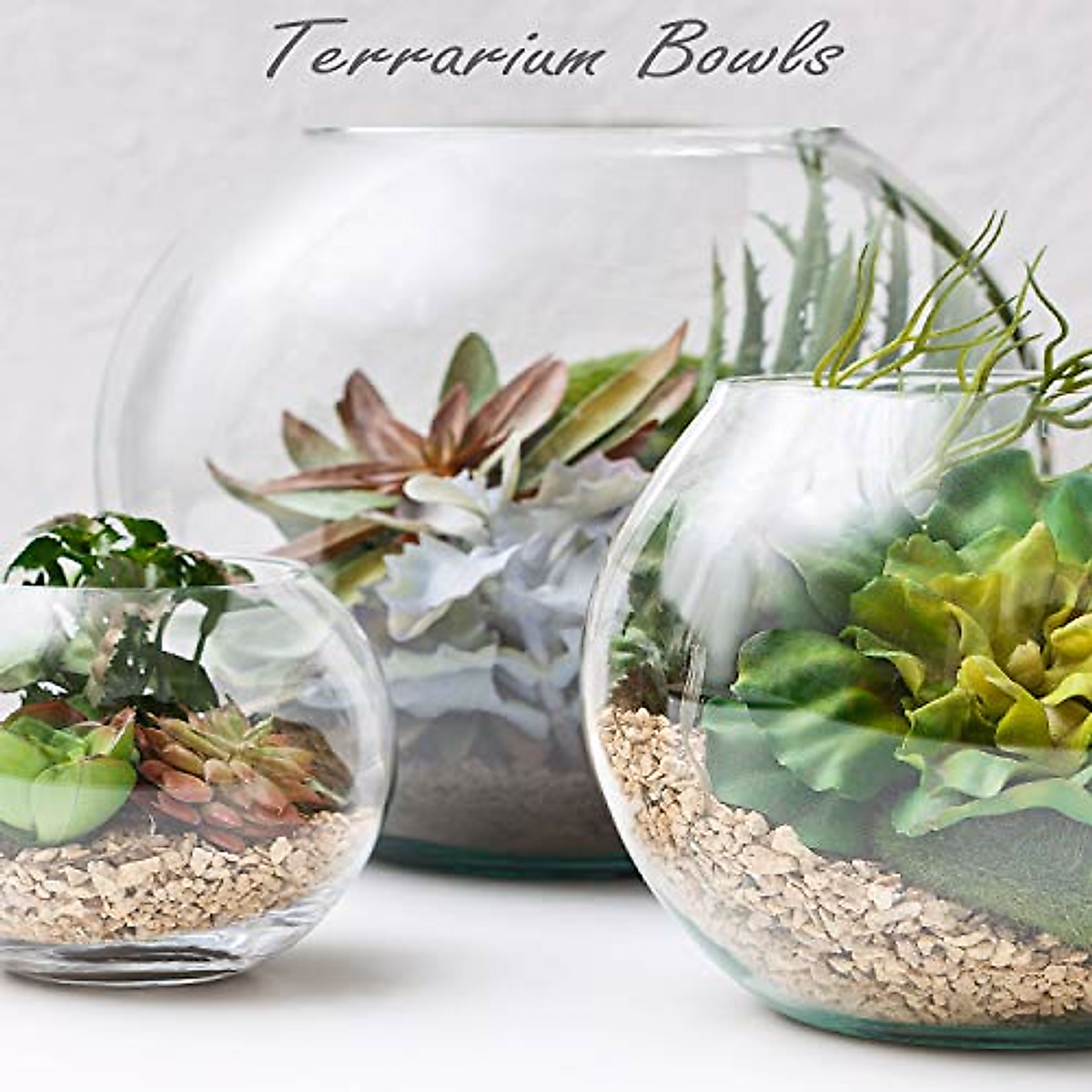 CYS EXCEL Large Glass Bubble Bowl (H-13.5" W-15.25", Approx. 9 Gal.) | Multiple Size Choices Fish Bowl Vase | Glass Round Bowl Terrarium | Globe Flower Vase Centerpiece
