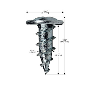 100 Pack Rok Hardware #8 x 1/2" (12.7mm) Standard Thread Truss Head Screws Wood Work MDF Zinc, ROKS8X12TPSZ