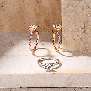 SMILEST Moissanite Engagement Rings for Women, 1.5CT Round D Color VVS1 Clarity Solitaire Moissanite Rings Solid 925 Sterling Silver Four Prongs Moissanite Promise Rings for Women Jewelry Gifts