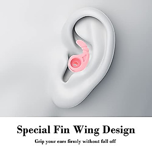 Artibox 5 Pairs Replacement Ear Fins Wings Sports Ear Hooks Anti-Slip Earbuds Stabilizers Replacement Eartips Adapters for Wired/Wireless in Ear Earphones 3.8mm to 5mm with Storage Box (Pink)