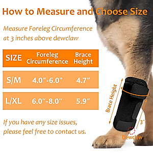 MUKVIK Dog Front Leg Brace, 1 Pair Dog Canine Front Leg Compression Brace Wrap with Metal Strips, Protects Wounds, Brace Heals, Prevents Injuries and Sprains, Helps Arthritis (S/M)