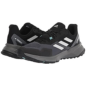 adidas Women's Terrex Soulstride Trail Running Shoes, Black/Crystal White/Mint Ton, 8.5