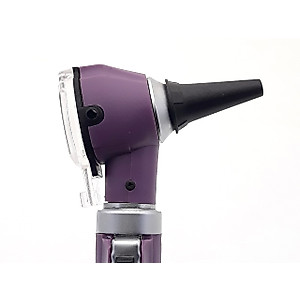 MEDCASE Brilliance German Fiber Optic Otoscope - Professional Ear Scope with LED Light and Speculum for Ear Examination and Diagnosis - Ideal for Professional and Home Use - Purple Color