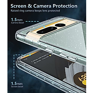 PUJUE for Google Pixel 7-Pro Clear Case: Pixel 7 Pro Dual Shockproof Protective Cell Case | Anti-Yellowing Silicone TPU | Full Protection Slim Bling | Clear Bumper Rubber Cell Phone Cover