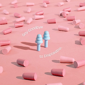 ANBOW Soft Ear Plugs for Sleeping Noise Cancelling. Ear Plugs for Swimming, Concerts, Travel, Work, Snoring & Concentration. Reusable Silicone Earplugs with Adjustable Size. 3 Pairs + Travel Pouch