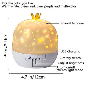 Star Projector Night Light for Kids, 2 in 1 Projector and Night Light for Kids Room,360° Rotation Ocean Galaxy Projector for Children Baby Nursery Toys Birthday （6 Films