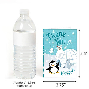 Big Dot of Happiness Arctic Polar Animals - Winter Baby Shower or Birthday Party Thank You Cards (8 Count)