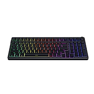 NACODEX AK992 99 Key Hot Swappable RGB Gasket Mount Keyboard | OEM PBT Side Engraved Keycaps | 4000mAh Bluetooth /2.4G /Wired PC Gaming Custom Keyboard with Volume Knob
