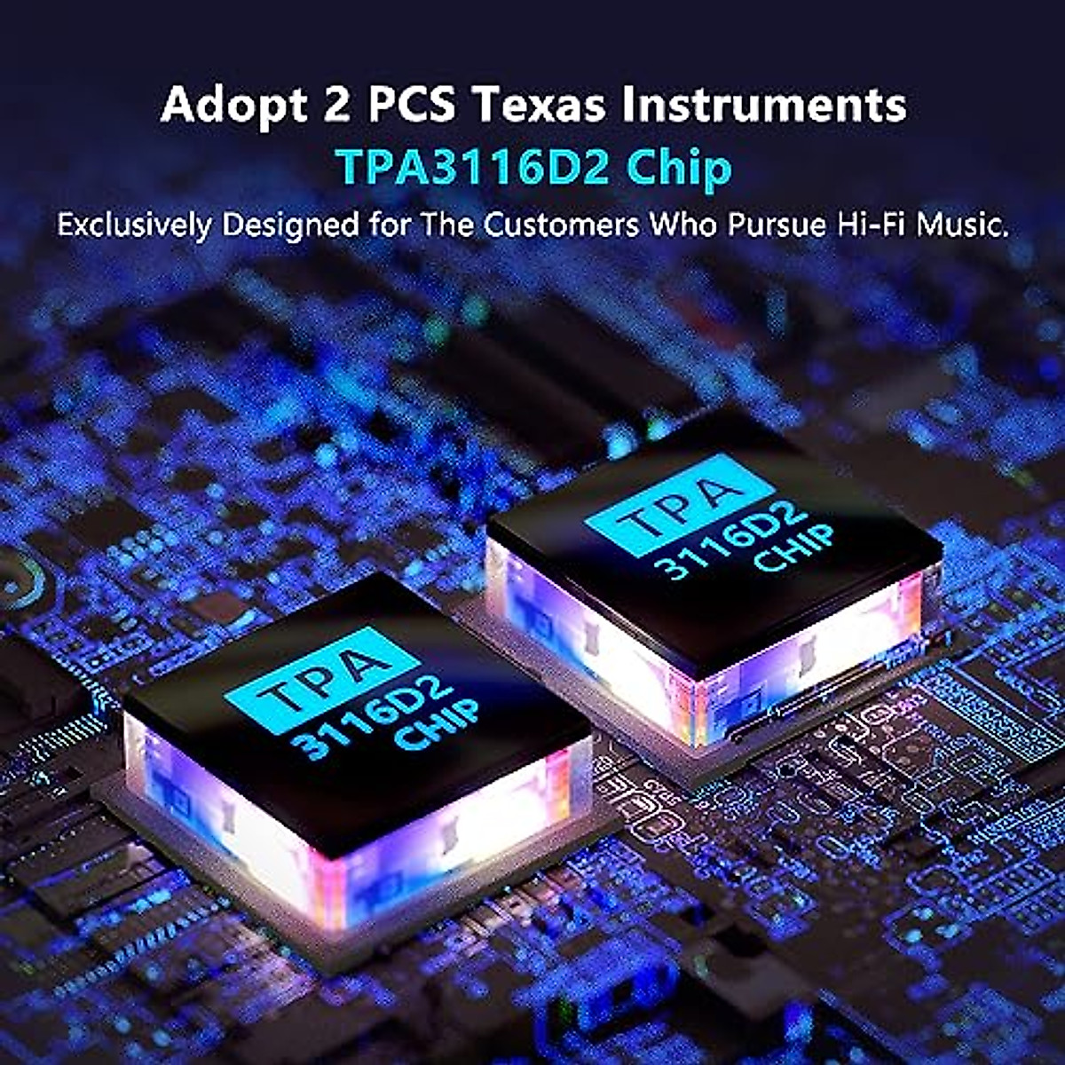 Fosi Audio BT20A Bluetooth 5.0 Stereo Audio 2 Channel Amplifier Receiver Mini Hi-Fi Class D Integrated Amp 2.0 CH for Home Speakers 100W x 2 with Bass and Treble Control TPA3116 (with Power Supply)