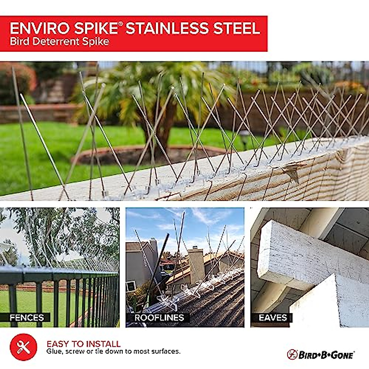 Bird B Gone MMENV-50 Steel Envirospike-50 Feet Bird Spikes