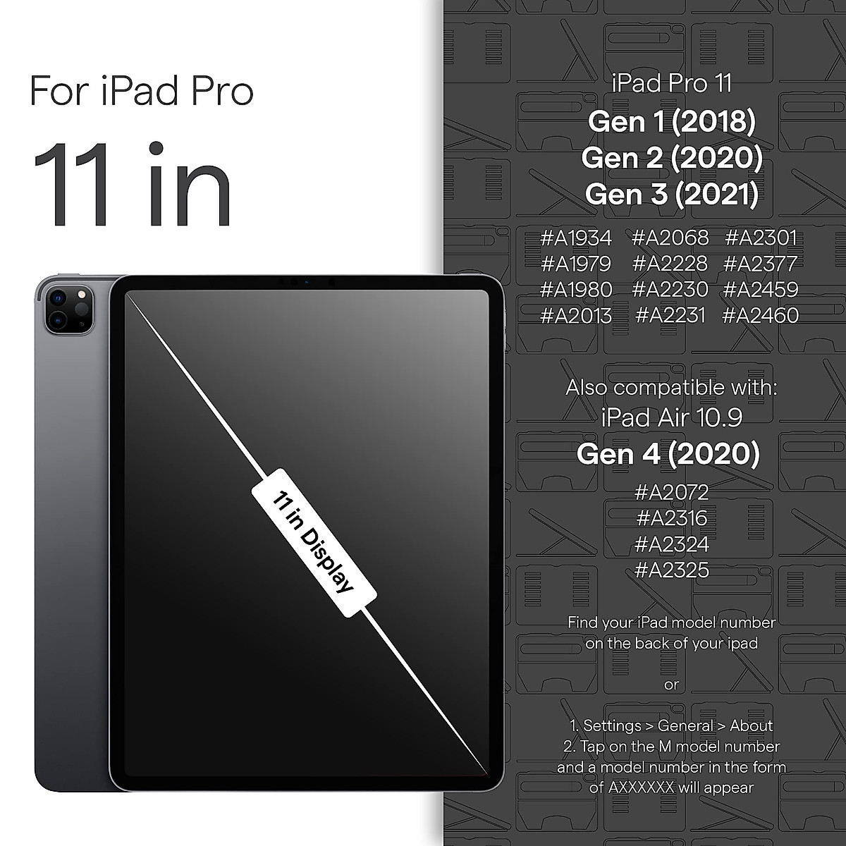 ZUGU CASE Screen Protector for iPad Pro 11 1st / 2nd / 3rd / 4th Generation & iPad Air 4 - Tempered Glass Scratch-Resistant Film - Fingerprint & Smudge-Resistant Protector