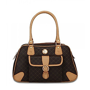 Signature Brown Satchel Organizer by Rioni Designer Handbags & Luggage