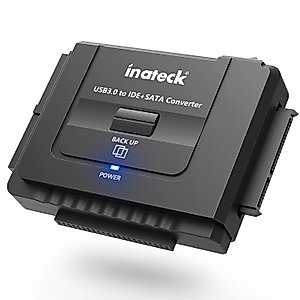 Inateck USB 3.0 to IDE/SATA External Hard Drive Reader Fit for 2.5/3.5 HDD/SSD Hard Drive Disk, IDE to USB Adapter with 12V/2A Power Supply and USB 3.0 Cable, UA2001