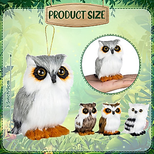 8 Pieces Mini Stuffed Owl Plush Toy 3.2 Inch Soft Owl Stuffed Animal Gray Snowy Owl Plush White Owl Decor for Christmas Holiday Hanging Ornaments Birthday Party Presents
