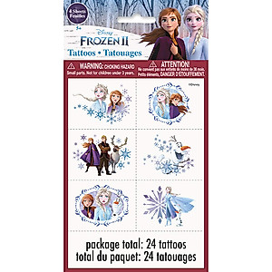 Disney Frozen 2 Tattoos (Pack of 24) - Exclusive Pattern Collection - Colorful & Transferable, Perfect for the Next Party Magical Adventure