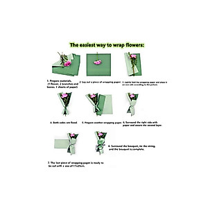 Rikyo 24 Counts Waterproof Fresh Flowers Wrapping Paper,Double-Sided Packaging Florist Bouquet Paper,Valentine's Day Flower Bouquets Wrapping Paper 12 Colors 22.8 x 22.8