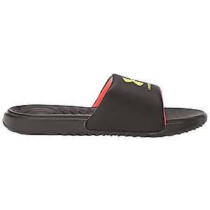 Under Armour Boys' Big Kid Ansa Fixed Strap, (007) Black/Black/Yellow Ray, 5