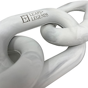 Tug of War Dog Chew Toy - Natural Rubber Heavy Duty Marble Links - Neutral Aesthetically Pleasing Puppy Chew Toys for Small, Medium or Large Dogs (White & Gray Marble)