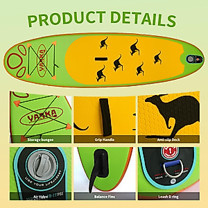 YASKA Kids Paddle Board Inflatable, Paddle Board Kids 10-12 Small Isup 9 ft Child 6-12, Youth Stand Up Paddle Board Blow Up, Childrens Paddleboard (Green)