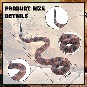 Morofme Realistic Fake Snakes Rubber Snake Toy Plastic Snake Scare Birds Soft Rattlesnake Figurine Snake Prank Props Halloween Snake Decorations for Garden April Fool's Day