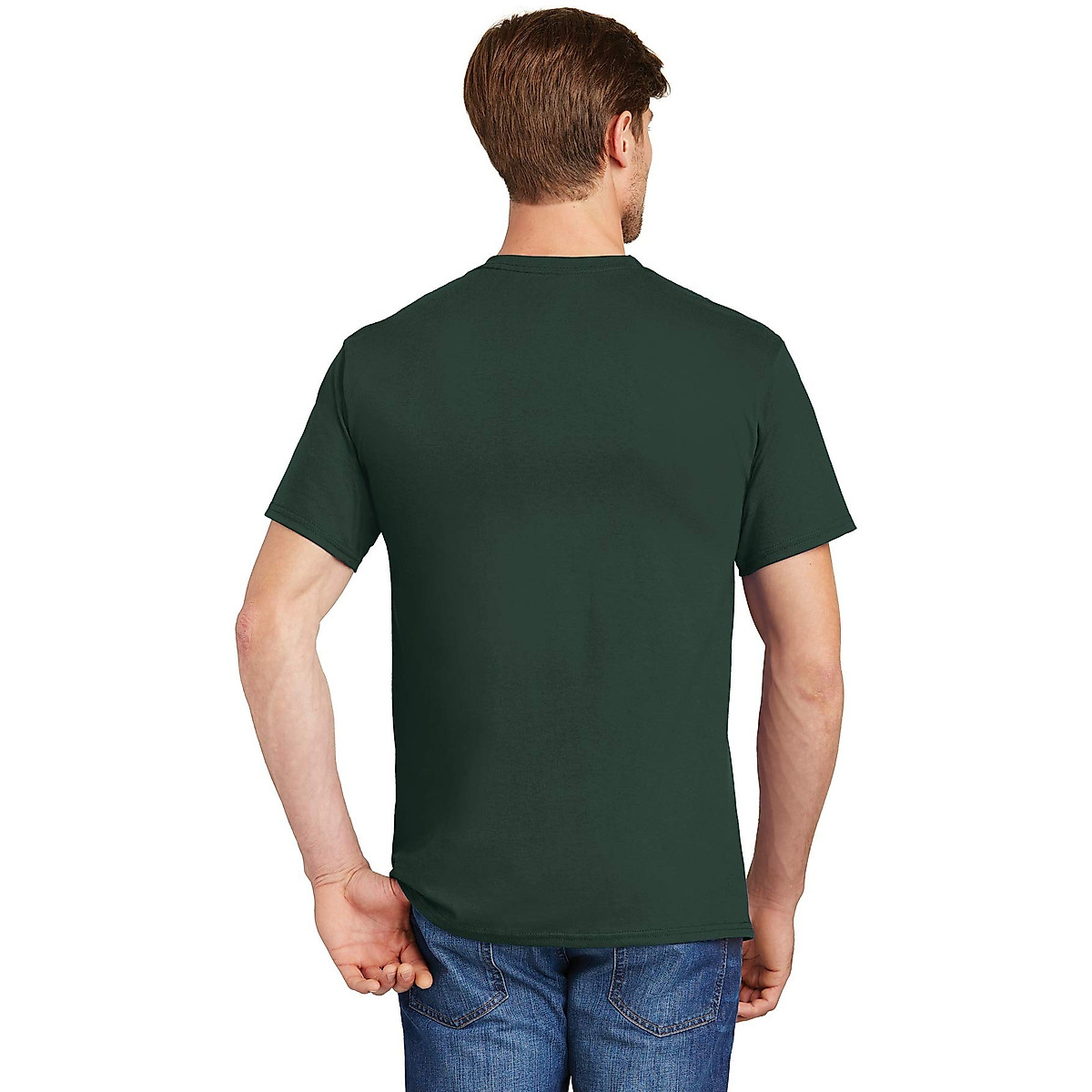 Hanes 6.1 oz. Tagless ComfortSoft Pocket T-Shirt, XL, DEEP FOREST