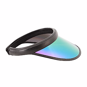 Women Sun Visors Hologram Wide Brim Thicker Sweatband UV Protective Sportswear Visors Sunhat