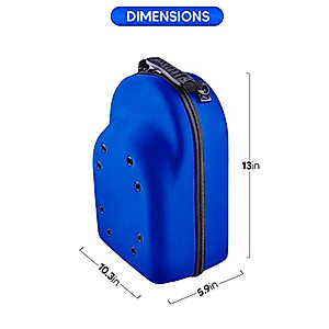 Hat Case for Caps - Cap Storage for Baseball Caps with Carrying Handle & Shoulder Strap – Hard EVA material - This Organizer Holder Protects up to 6 Hats - Ideal for Traveling & At-Home Storage (Blue)