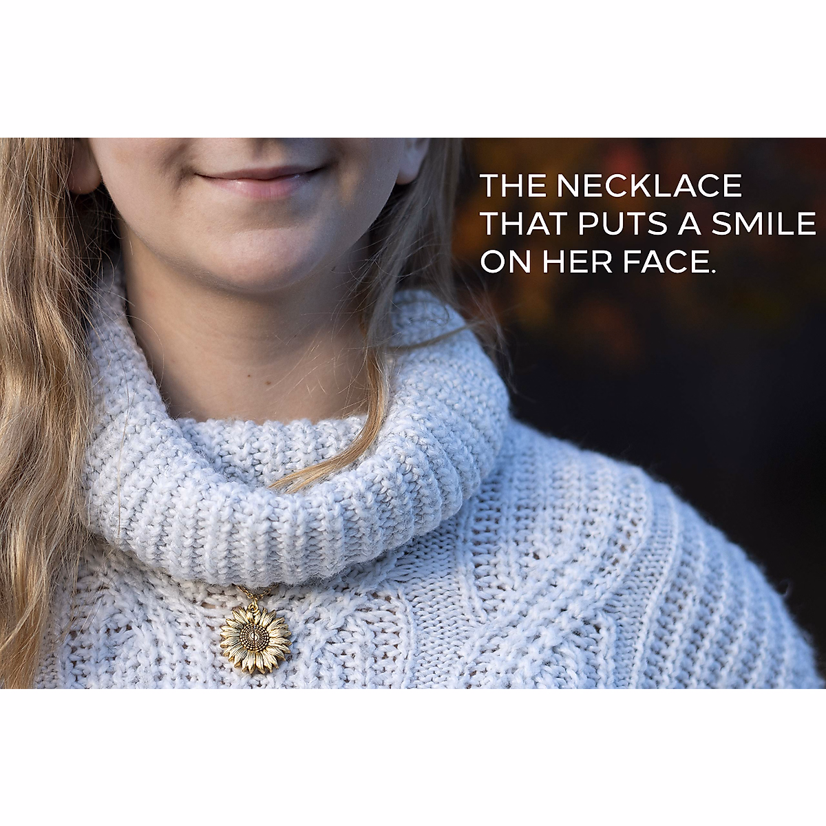 MyLittleSunflower - You are My Sunshine Necklace - Sunflower Necklace Locket with Engraved Hidden Message Pendant for Women, Mother, Daughter