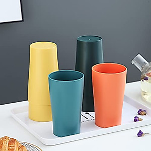 Kyraton Plastic Cups Reusable 8 Pieces, Unbreakable Water Drinking Cup, Tumblers for Indoor Outdoor Travel Poolside Bathroom Adult Children Light Weight Easy to Carry BPA Free (Colorful)