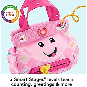 Fisher-Price Laugh & Learn Baby & Toddler Toy My Smart Purse Pretend Dress Up Set With Lights & Learning Songs For Ages 6+ Months