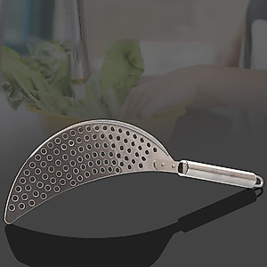 2 PACK Crescent Pot Strainer Stainless Steel Grease Pasta Strainer Insert Drainer with Handheld for Different Pot Pan Kitchen Tool
