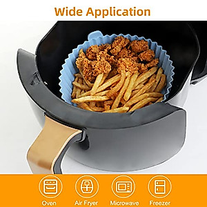 2 Pack Air Fryer Silicone Liner Round 6.5 Inch Reusable Air Fryer Silicone Basket Heat Resistant Easy Cleaning Air fryers Silicone Pot for 1 to 3.5 Qt for Air fryer Oven Accessories