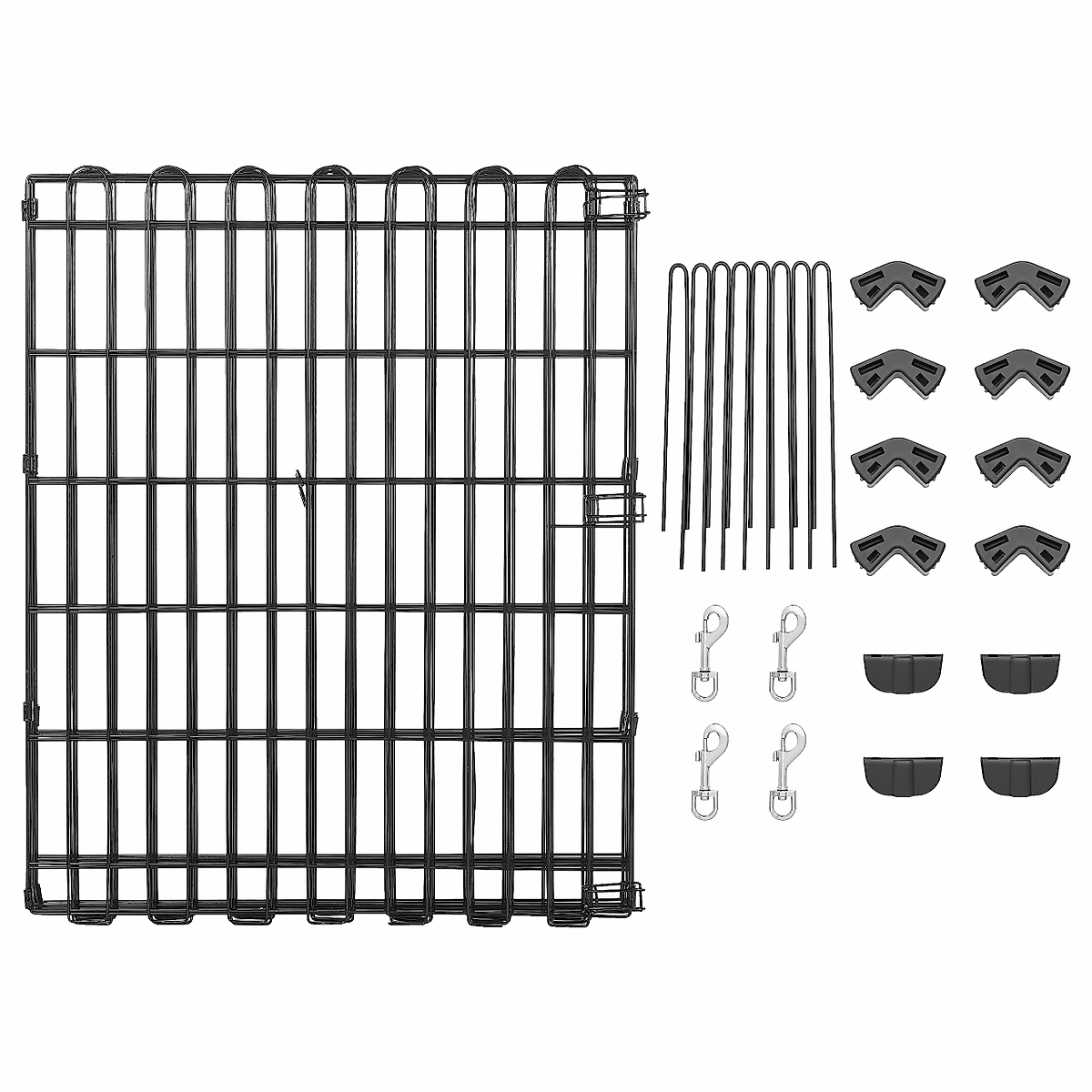 Amazon Basics Foldable Octagonal Metal Exercise Pet Play Pen for Dogs, Fence Pen, No Door, Small, 60 x 60 x 30 Inches, black