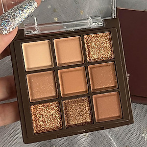 CAKAILA 9Colors Nude Eyeshadow Palette Makeup,Taupe Bronze Brown Matte Cream Eye Shadow,High Pigmented Natural Neutral Eyeshadow Palette Nude,Naturing-Looking Long Lasting Waterproof Blendable