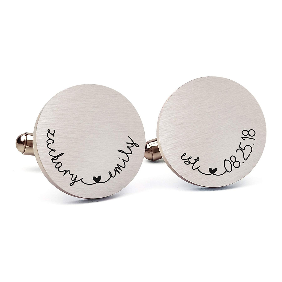 Mini Wim Custom Engraved Stainless Wedding Cuff Links, Free Engraving, Personalized Cufflinks for Groom, Jewelry Gift for Men, Father of the Bride Gift from Bride