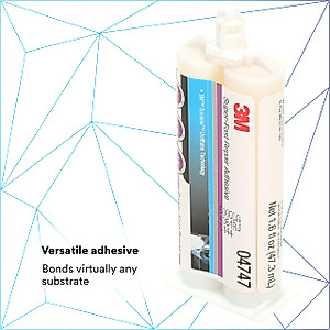3M Super-Fast Repair Adhesive, 04747, Tranlucent Color,Two-Component, Semi-Rigid, Urethane Adhesive, 47.3 mL/1.6 fl oz Cartridge